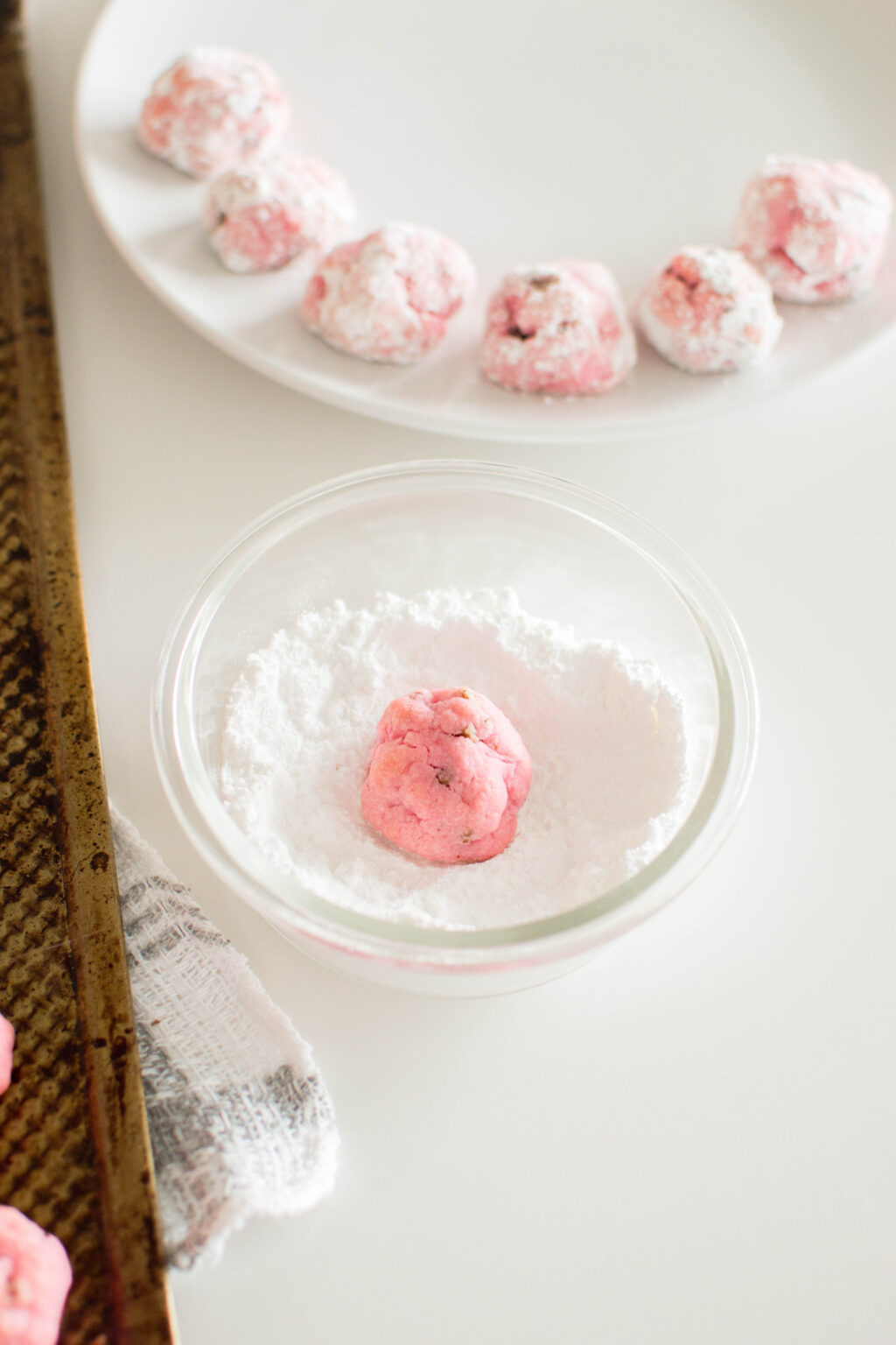 Pink Snowball Cookies - The Secret Crunch | Homemade Cookies & More