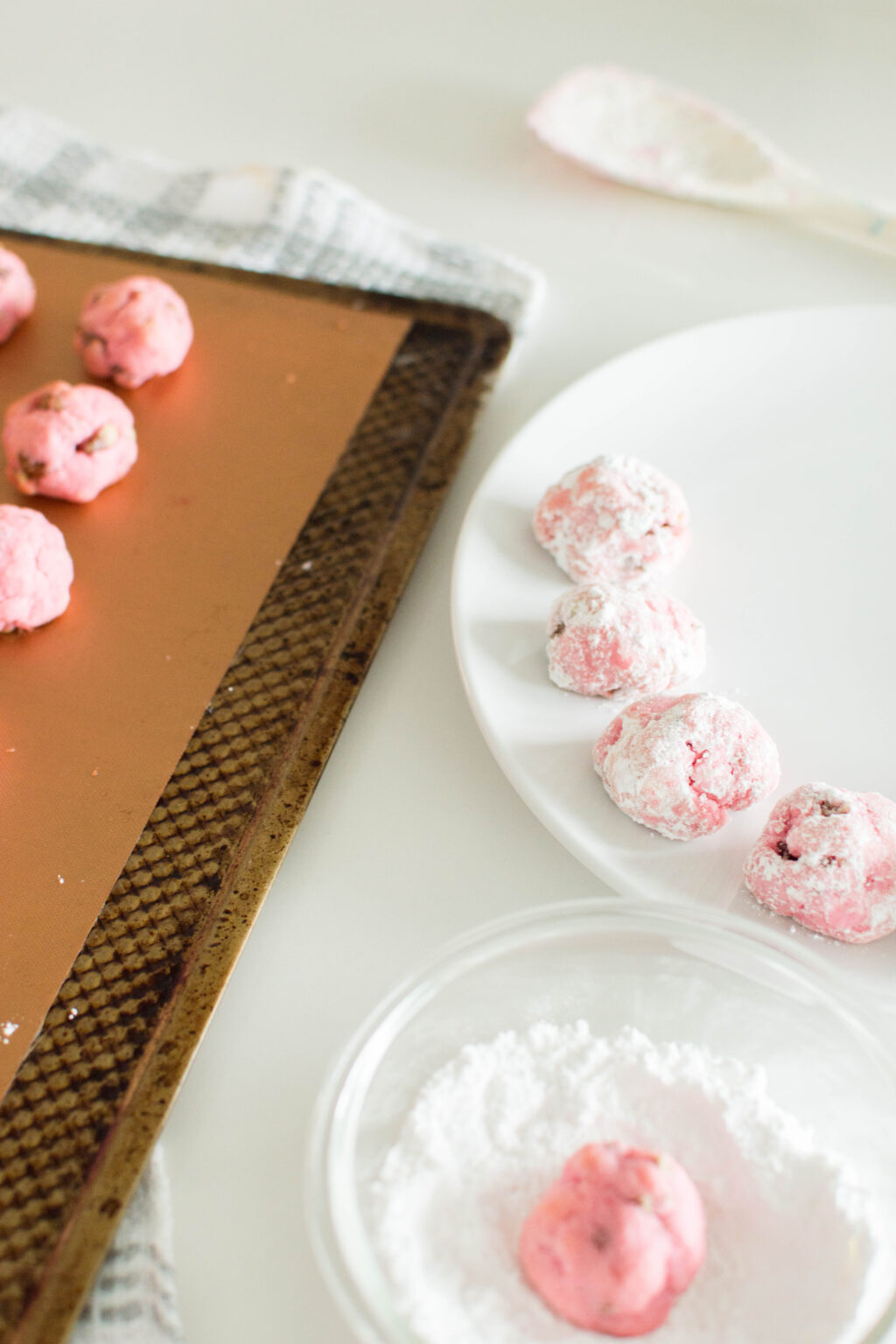 Pink Snowball Cookies - The Secret Crunch | Homemade Cookies & More
