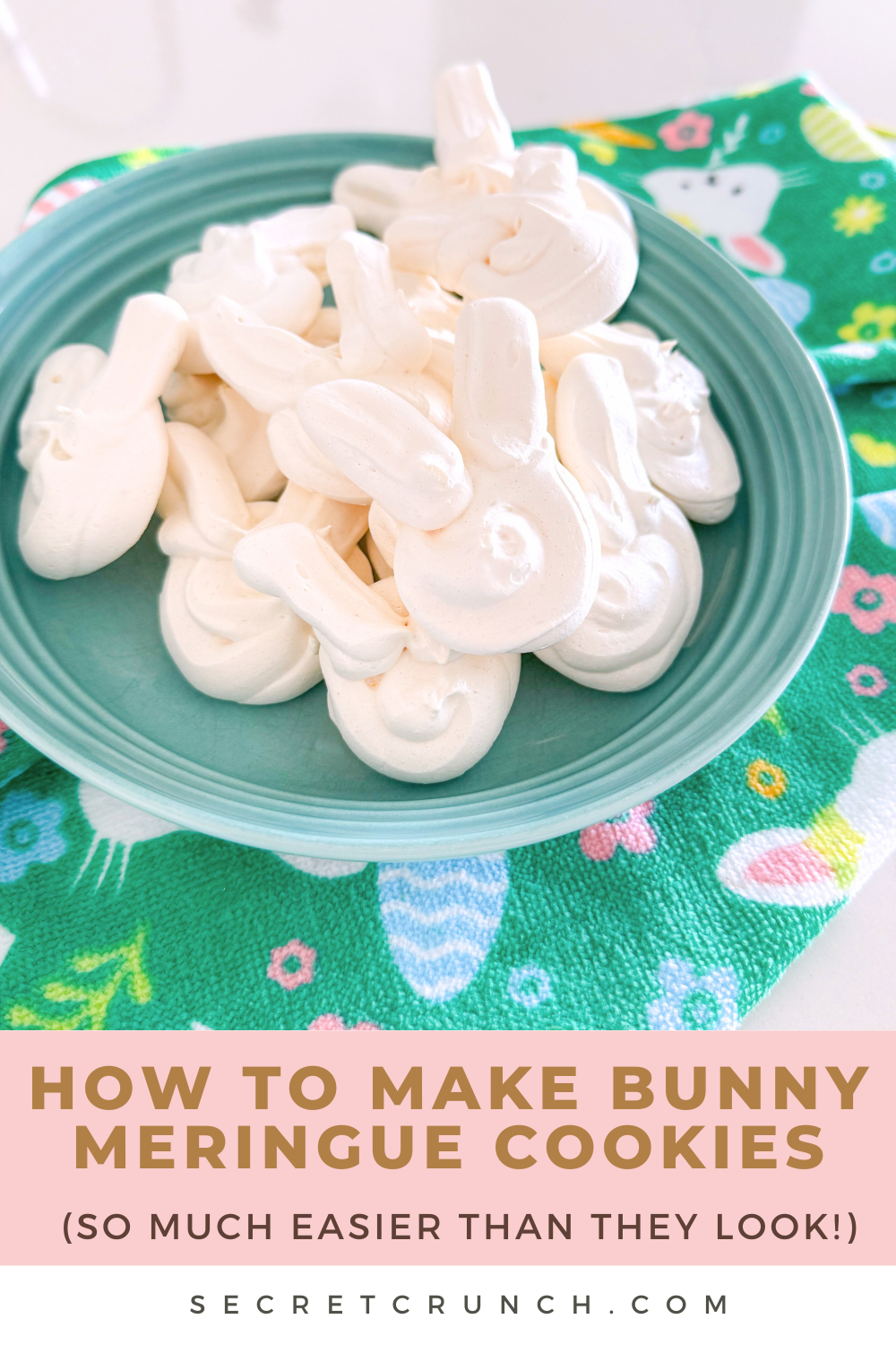 Bunny Meringue Cookies - The Secret Crunch | Homemade Cookies & More