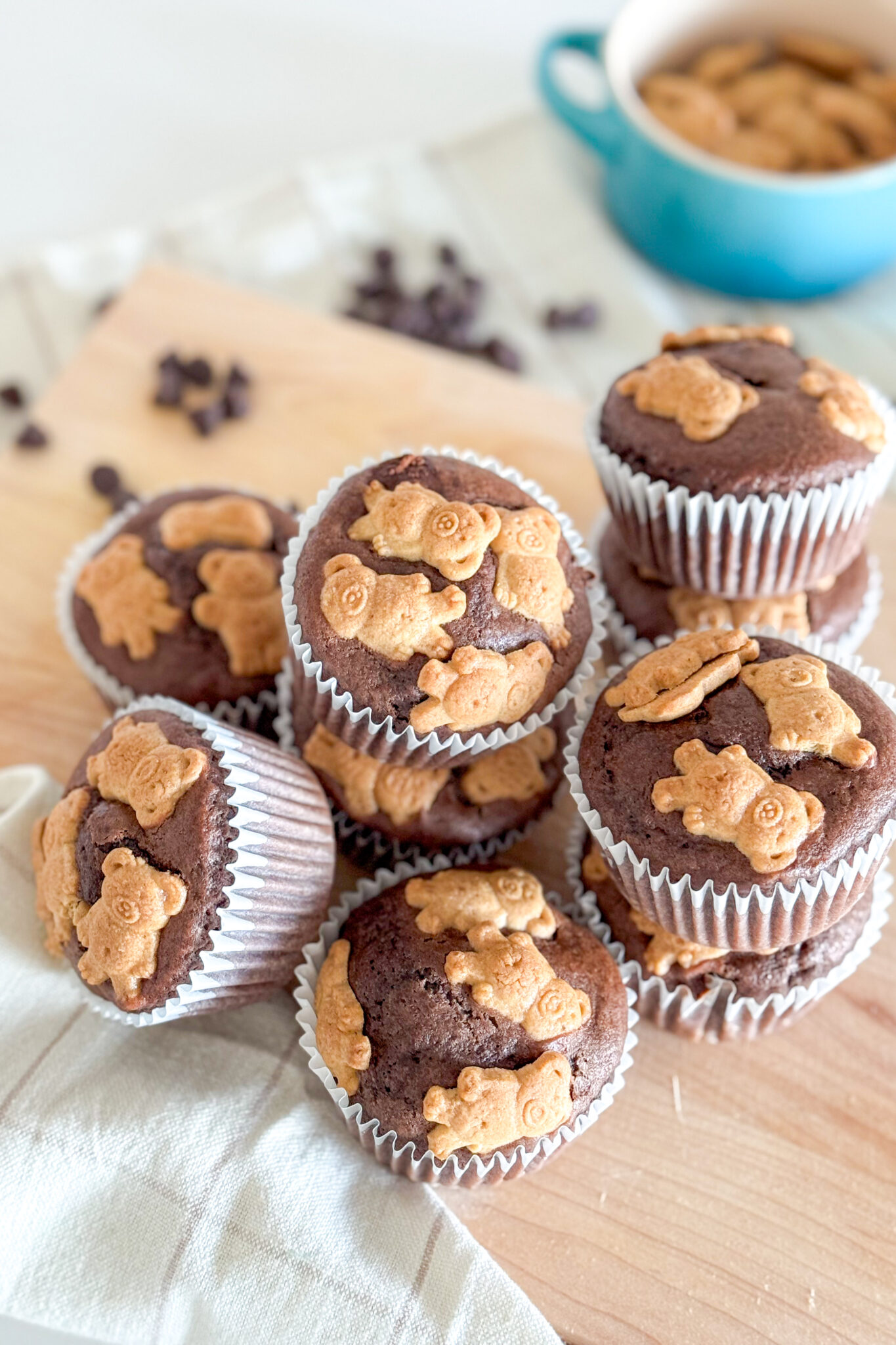 Chocolate Teddy Muffins - The Secret Crunch | Homemade Cookies & More